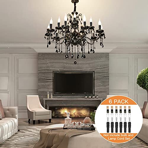 6 Set E12 Adjustable Candelabra Socket Chandelier Fixture Sockets With ...