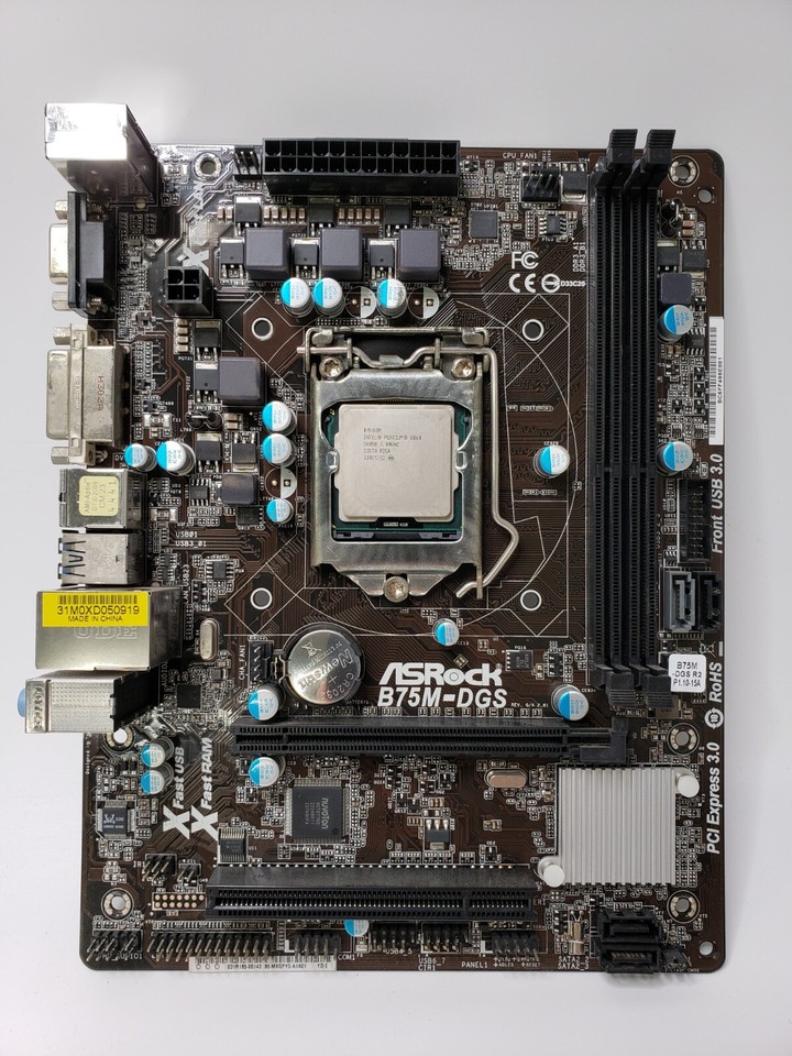 ASRock B75M-DGS LGA1155 B75 mATX DDR3 Intel Pentium G860 3.0 GHz CPU ...