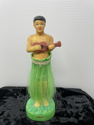 Vtg HULA Guy Aloha Ukulele Bobble Head Dashboard Dancer Accoutrements ...