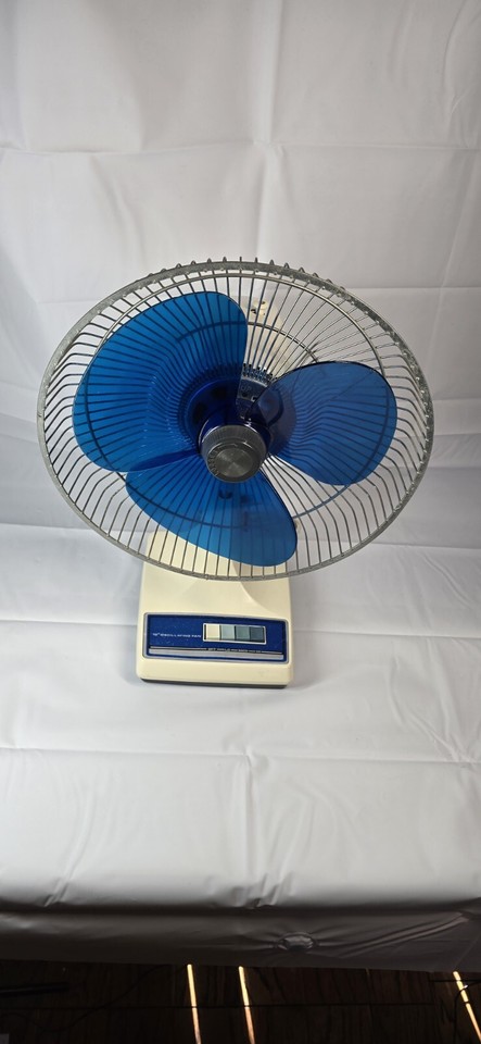 Vintage Galaxy 12” Oscillating Blue Blades Retro Fan - 3 Speeds, Tested ...