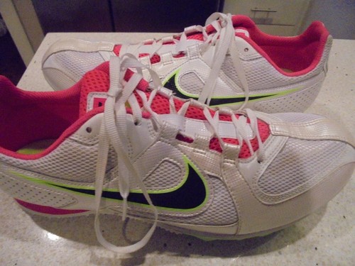 women's Nike Rival MD track & field shoes size 11.5 white near-perfect ...