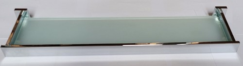 Reduced Last Item! Edge Glass Shelf 60Cm Solid Stainless Steel Chrome ...
