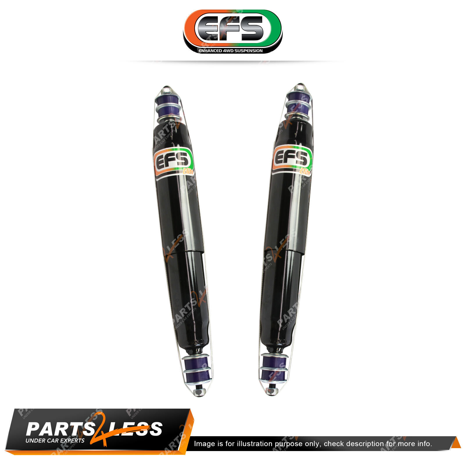 Pair Rear EFS Elite 4WD Shock Absorbers Standard Upgrade 36-5423 51mm ...