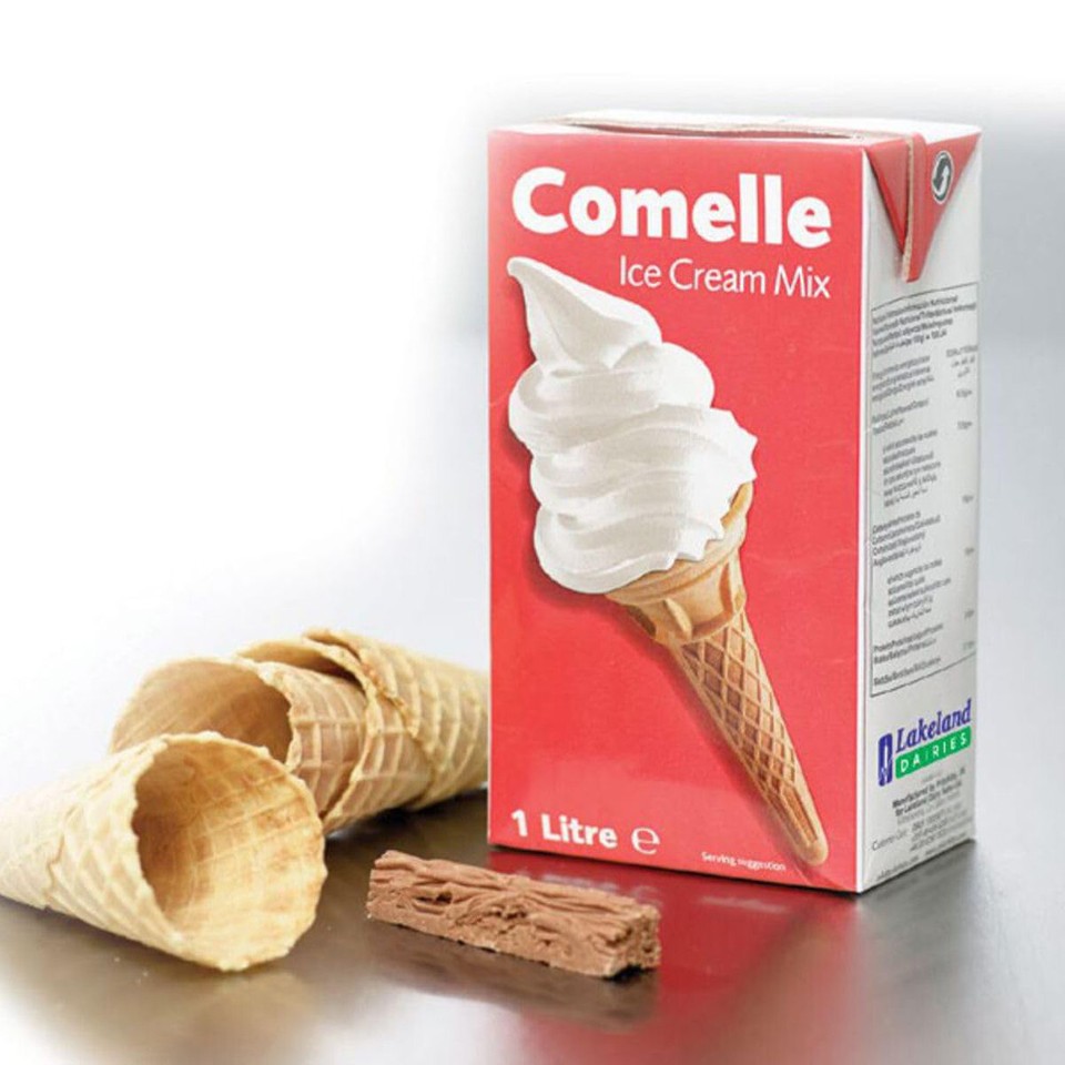 5 x Comelle Ice Cream Mix Vanilla 1L Skimmed UHT Long Life Milk Sundea ...