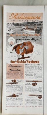 1958 magazine ad for Shakespeare Fishing Tackle - for Fishin' Fathers 5 ...