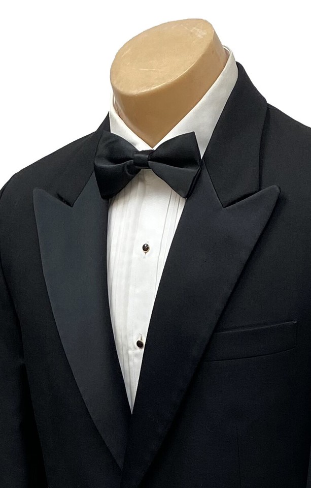 Men's Black Tuxedo Jacket One Button Satin Peak Lapels Wedding Mason ...
