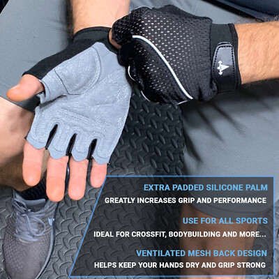 Mesh Back Gloves For Workout Weight Lifting Crossfit Gym Training ...
