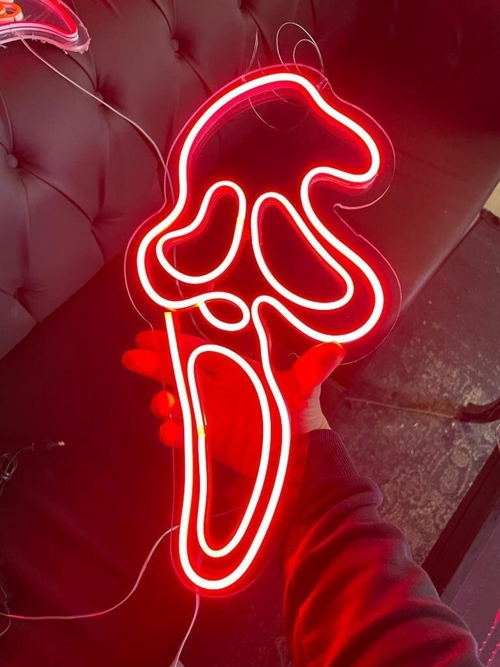 Scream Neon Sign, Ghost Neon Sign Bedroom, Scream Light Decor ...