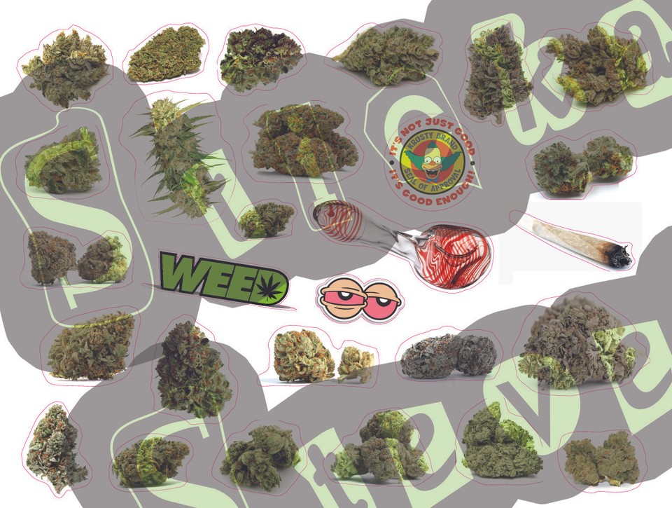 28 individual weed bud theme 420 Weed leaf marijuana Kush pipe Sticker ...