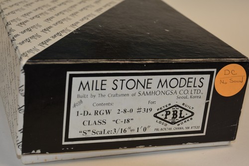 PBL Mile Stone Models D&RGW C-18 #319 | eBay