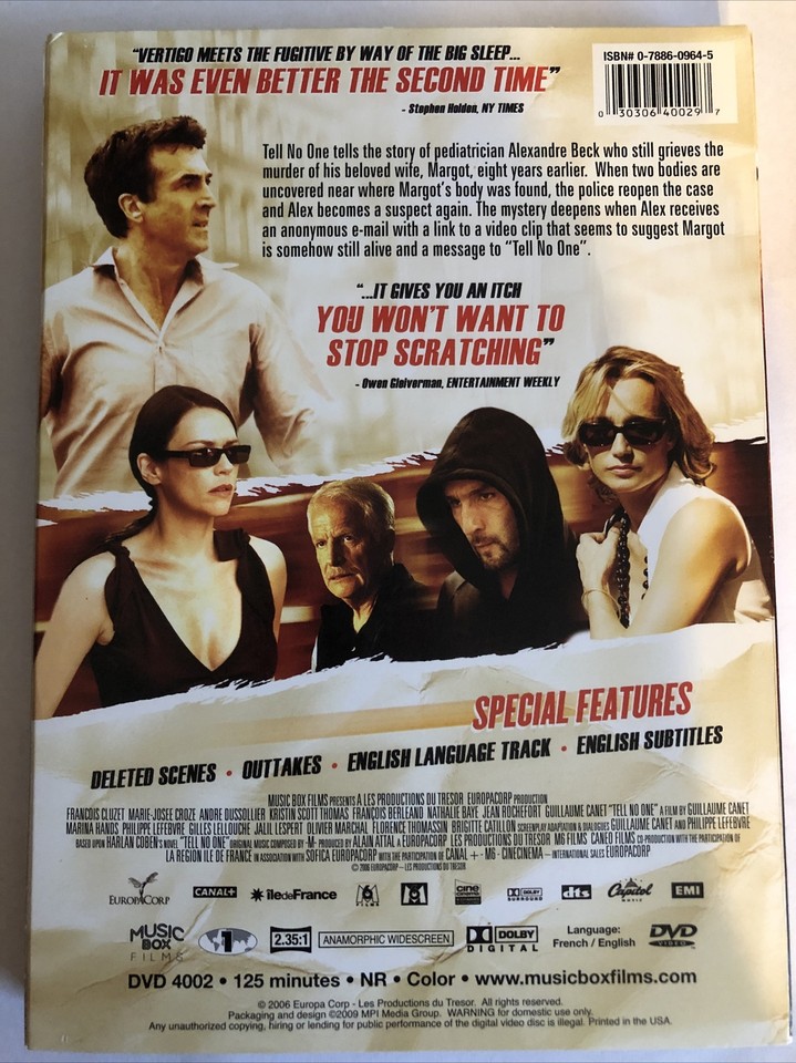 Tell No One (DVD, 2009, Widescreen, Region 1) 30306400297| eBay