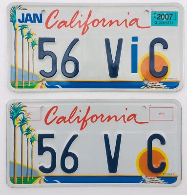 2007 California License Plates Pair, 56 Crown Victoria. | eBay