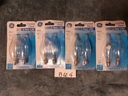 8 GE 60W Flame Tip Decorative Candelabra Base Bulbs | eBay