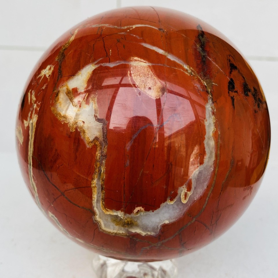 Natural Red jasper ball quartz crystal Sphere Reiki energy healing ...