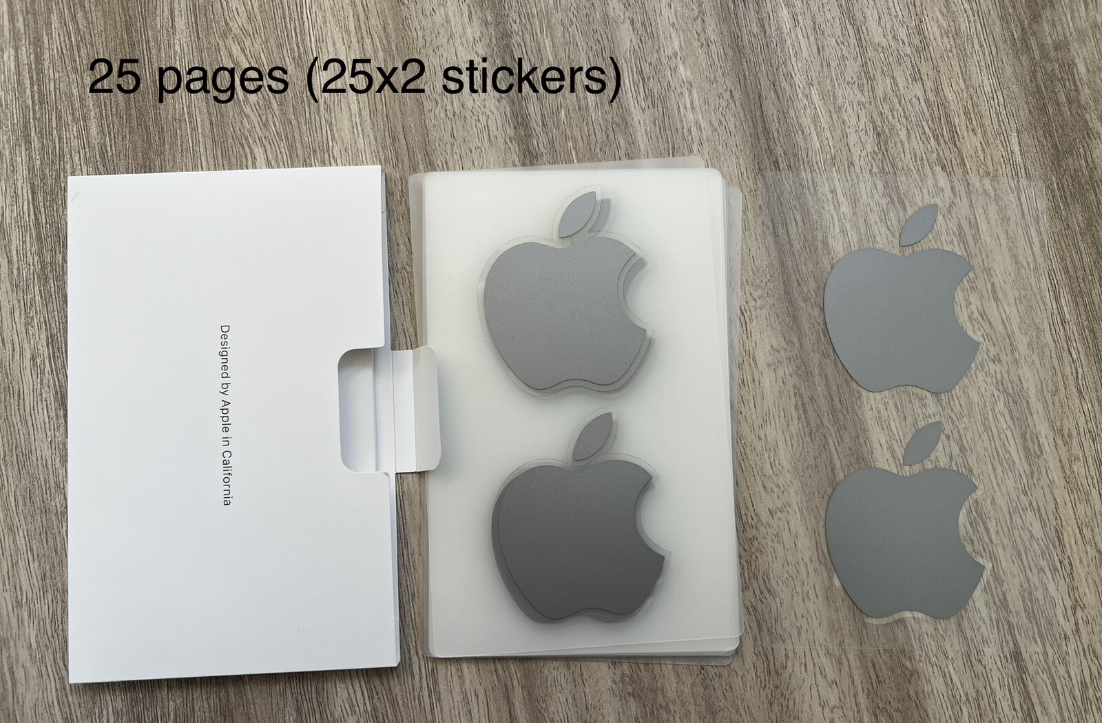 Apple Logo Sticker Decal - Genuine OEM - Lot of 25 pages - Includes 50 ...
