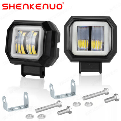 3 inch Square LED Work Light Cube Pods Spot Flood Driving Offroad 7D ...