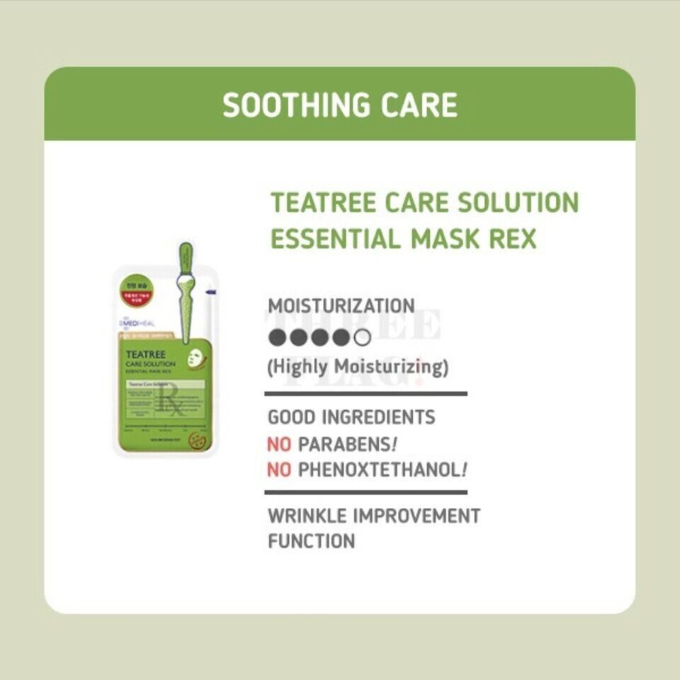 MEDIHEAL Tea Tree Essential Mask 10-Sheets. WITHOUT Box (Exp 2024/02 ...