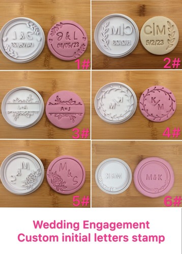 Custom Name Initials Capital Letters Wedding Engaged Cookie Stamp | eBay