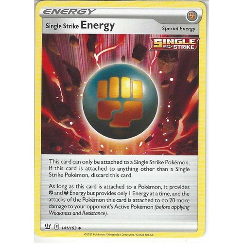 141/163 Single Strike Energy : Pokemon Trading Card Game SWSH-05 Battle ...