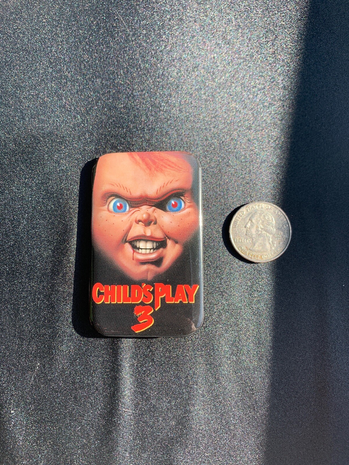 RARE 1991 CHILDS PLAY 3 MOVIE PROMO BUTTON - CHUCKY DOLL HORROR PIN | eBay