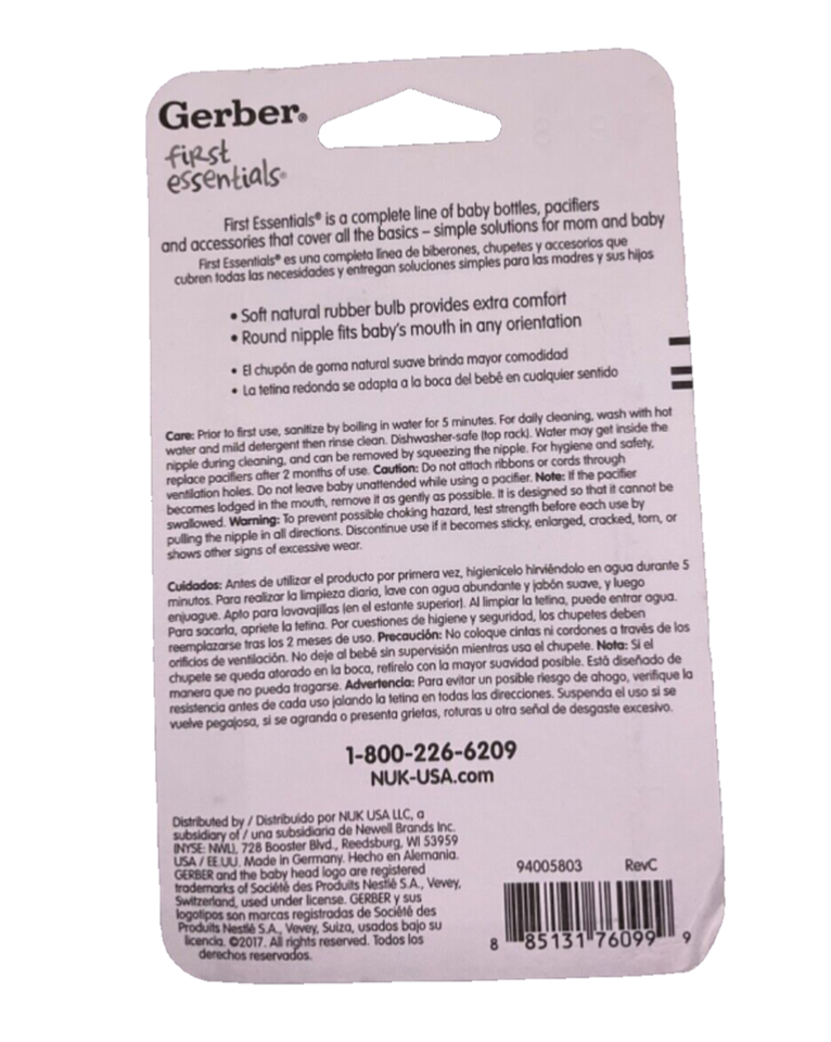 Gerber First Essentials Soft Center Pacifiers 0-6m Latex GREEN WHITE | eBay