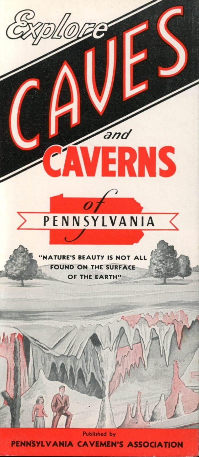 1951 Explore Caves and Caverns of Pennsylvania Travel Brochure | eBay