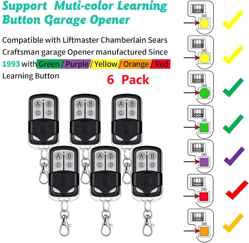 Universal Garage Door Remote for Chamberlain Liftmaster Craftsman 891 ...
