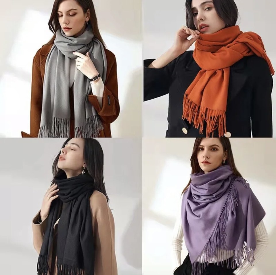 Winter Scarf Cashmere Pashmina Shawl Long Large Soft Wool Wrap Warm ...