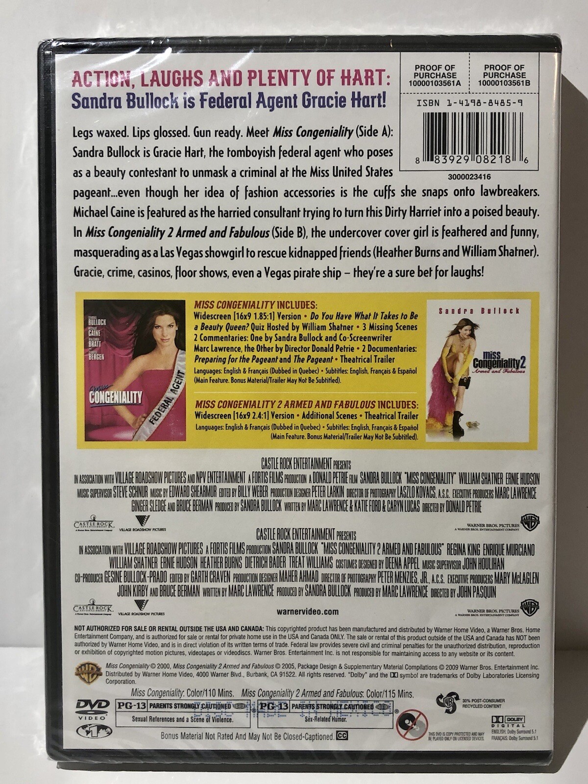 Miss Congeniality / Miss Congeniality 2: Armed and Fabulous (DVD, 2005 ...