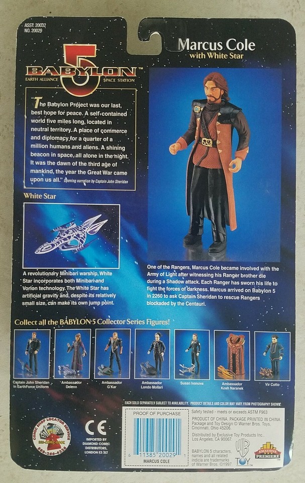 NEW BABYLON 5 MARCUS COLE EXCLUSIVE PREMIERE EDITION 1998 ACTION FIGURE ...