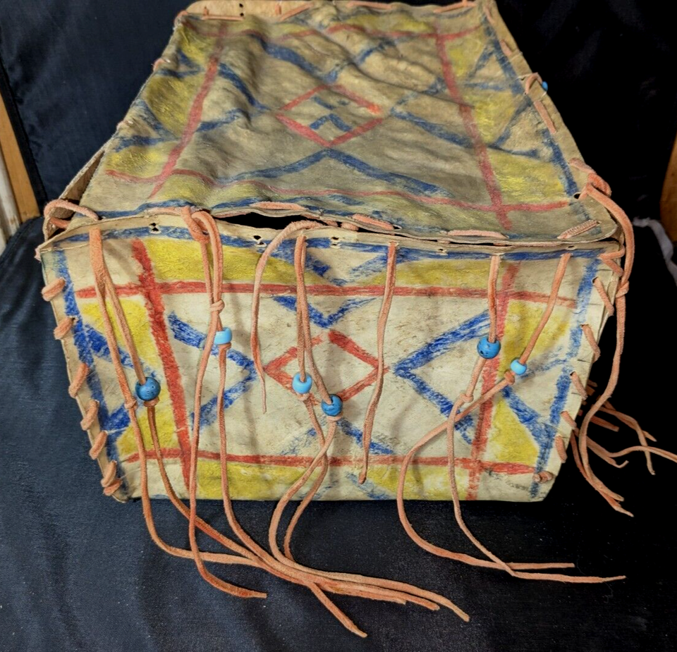 Antique Sioux Parfleche Container Sewing Box | eBay
