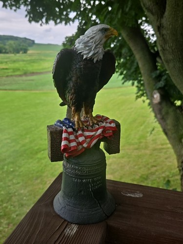 American Bald Eagle on Liberty Bell 12" Resin Sculpture Statue Heavy | eBay