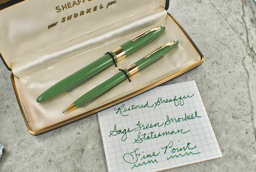 Attractive and Uncommon Sage Snorkel Pen and Pencil Set, Fine Point ...