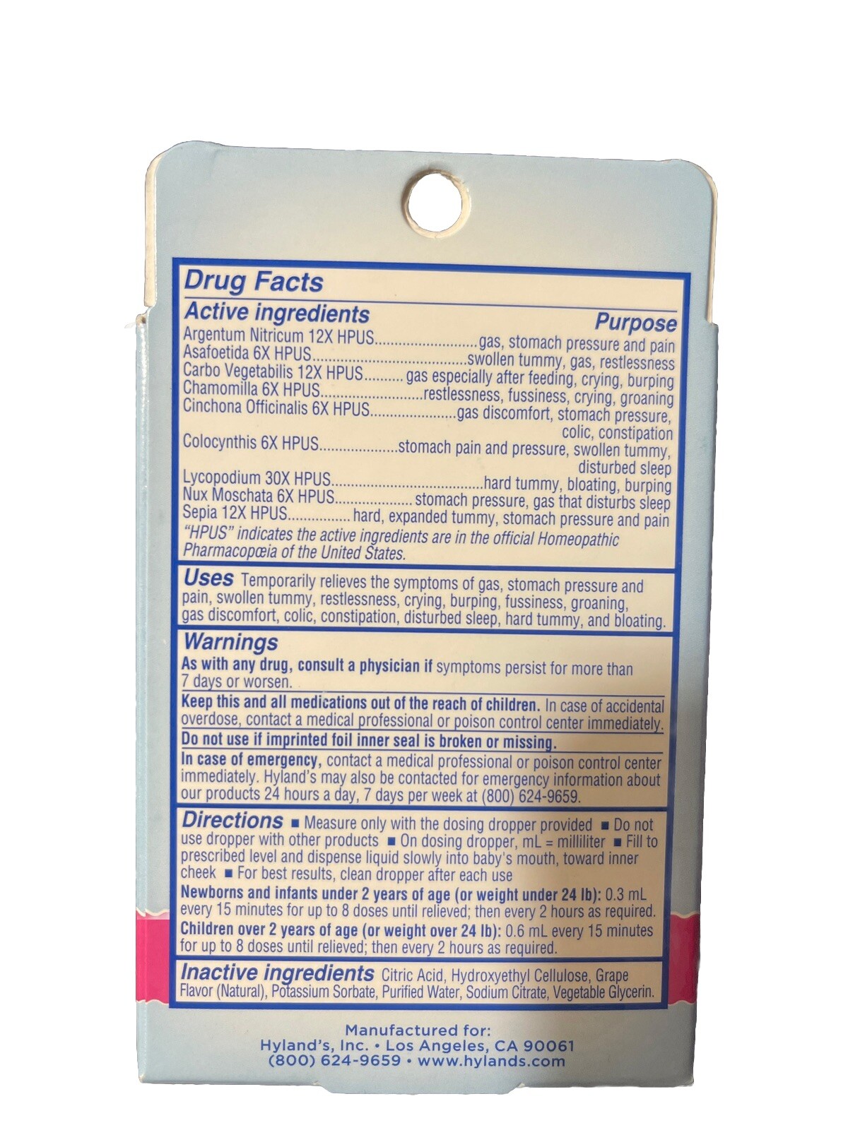 2 Hyland's Baby Gas Drops Natural Grape Flavor 1 Oz for sale online | eBay