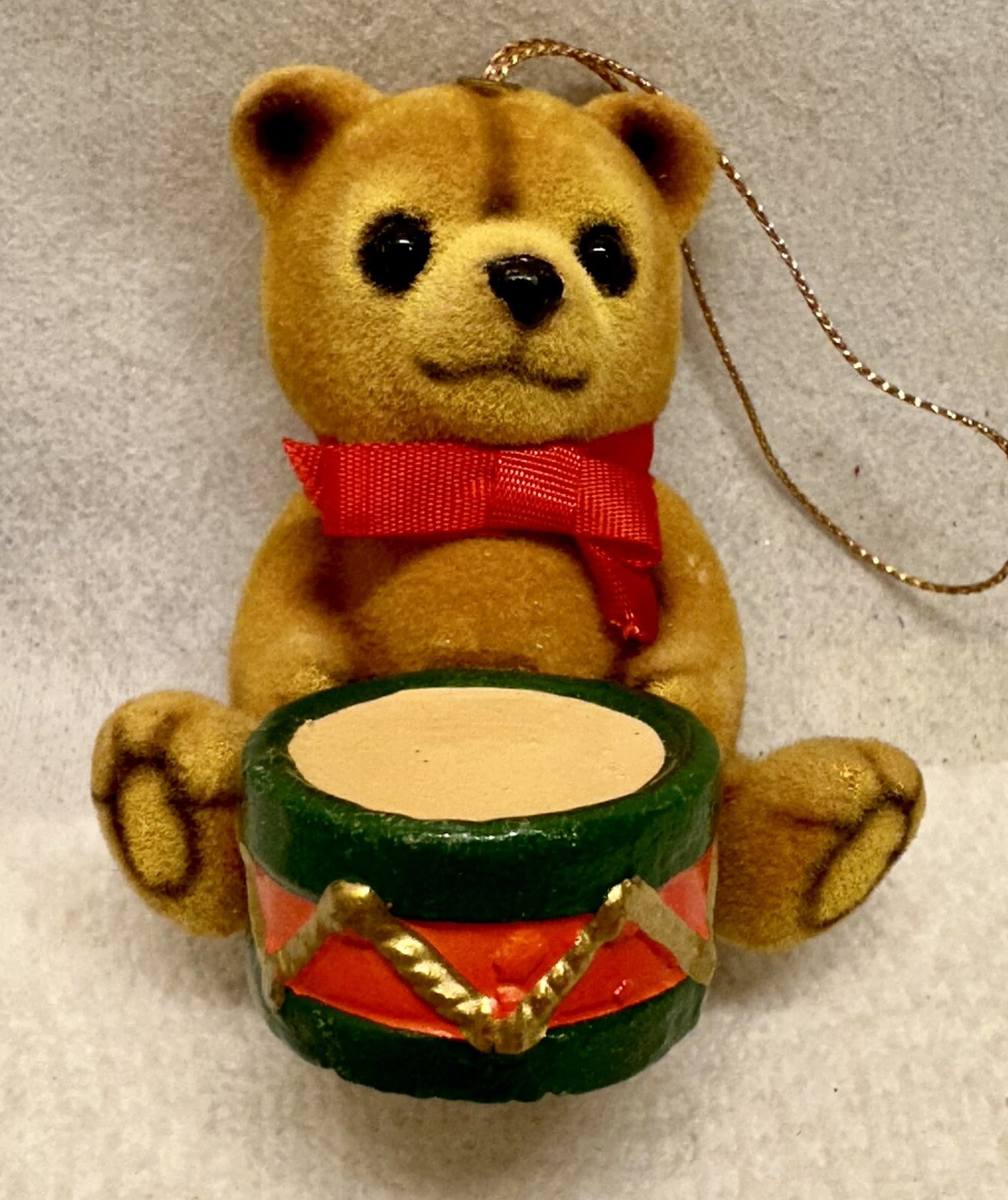 FLOCKED Teddy Bear Ornament Christmas Vintage Japan 1983 Gordon Fraser ...