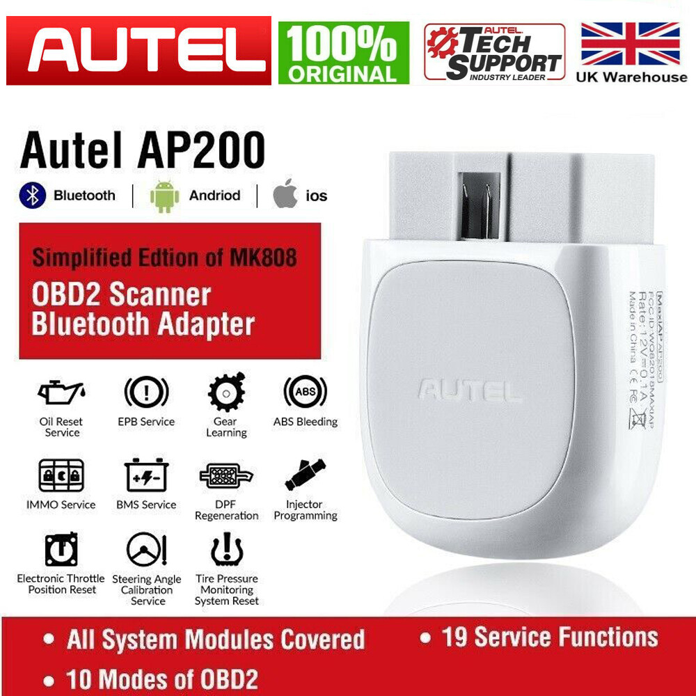 Autel MaxiAP AP200 Bluetooth OBD2 Scanner Full System Car Diagnostic ...