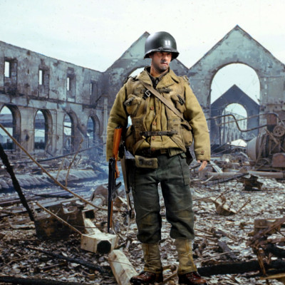 1/6 Saving Private Ryan Backdrop 15"x15"- For DID, Dragon, Solider ...