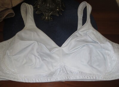 PLAYTEX 18 HOUR 4049 IVORY wire free BACK SIDE SMOOTHING support bra 44 ...