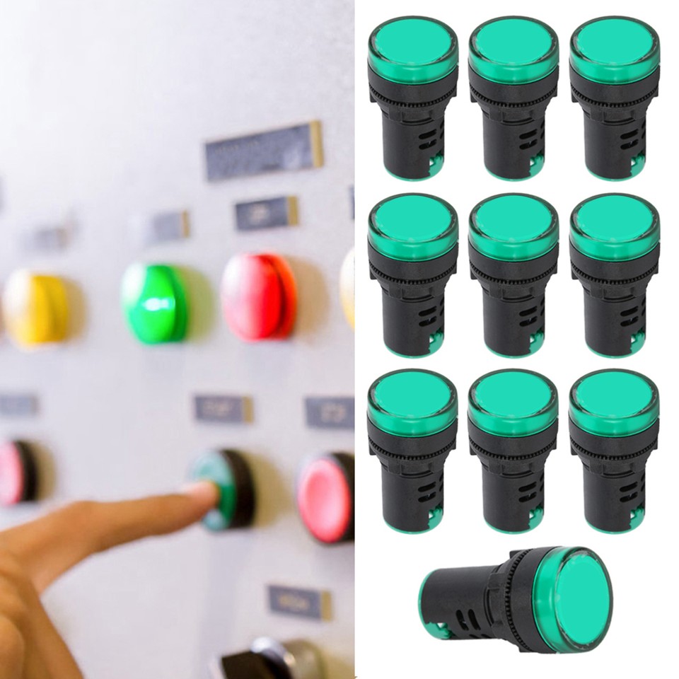 10PCS AD16‑22DS LED Indicator Light Green LED Lamp For Indication | eBay UK