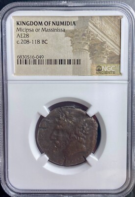 Punic War Era Numidian Empire Coin 208BC-118BC Carthage NGC Ancient ...