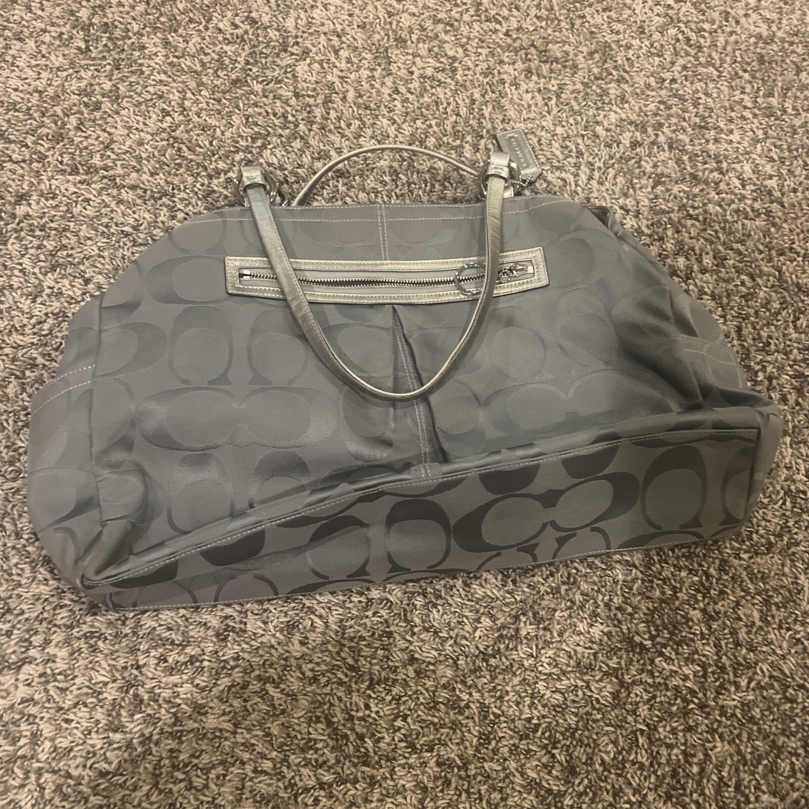 Coach Gray Signature Logo Gabby Tote Shoulder Purse w… - Gem