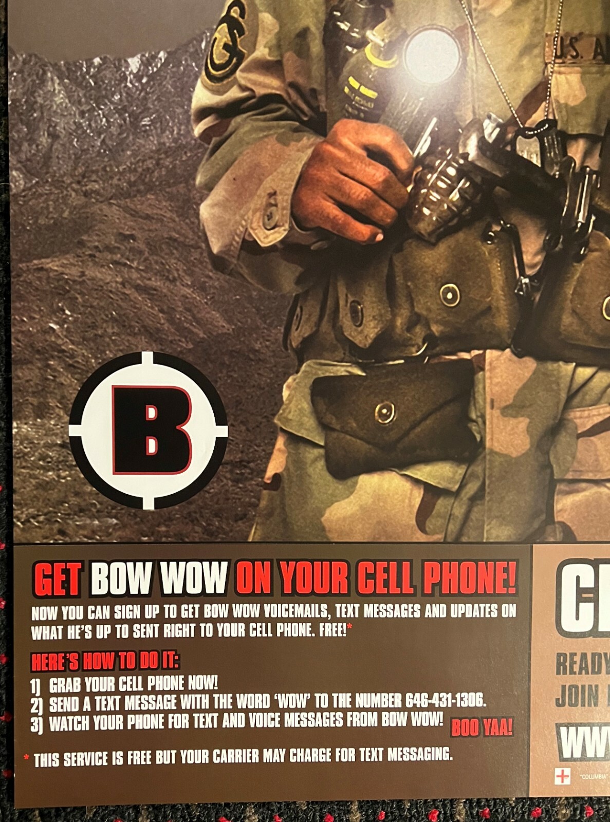 BOW WOW club Unleashed 24x30 record store promo poster 2sided Rap hip ...