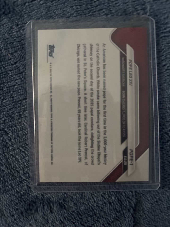 2025 Topps Now Pope Leo XIV 1st American Pope History Rookie Card | eBay