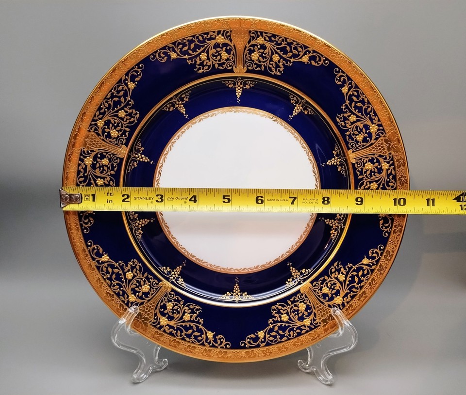 Antique Lenox Cabinet Dinner Plate Cobalt Blue & Gold Encrusted Pattern ...