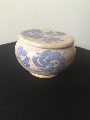 Greg Neal Pottery Cornflower Blue Floral Butter Keeper 1993 | eBay