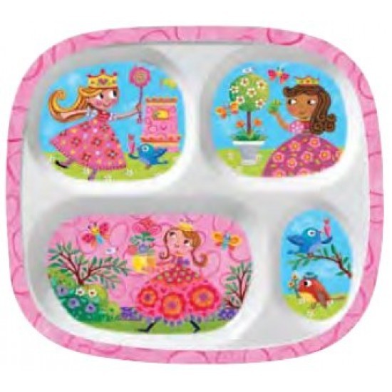 MERRITT 2PC GARDEN PRINCESS 4 PART MELAMINE DINNER PLATE WITH MATCHING ...