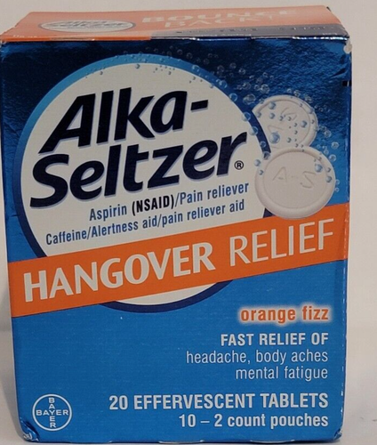 Alka-Seltzer Hangover Relief Tablets Orange Fizz 20 count Expired 03/ ...