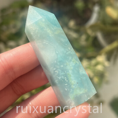 1pc Natural Amazonite quartz crystal obelisk wand point healing ...