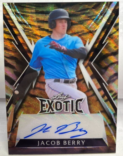 Jacob Berry 2023 Leaf Exotic Tiger Wave Autograph Auto #'d 3/10 - MIAMI ...