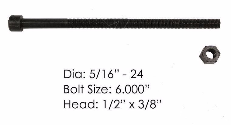 (PAIR) Leaf Spring Center Bolt Pin -5/16 x 6 Fine Threaded Leaf Bolts ...